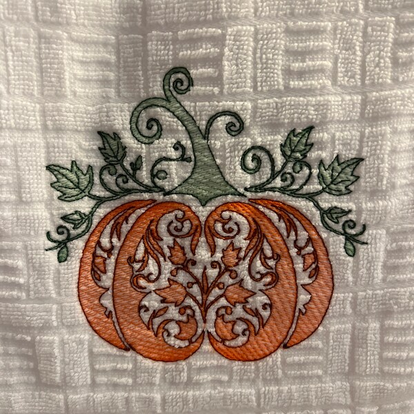 Pumpkin Filigree Sketch Machine Embroidery Design With Vines Fall ...