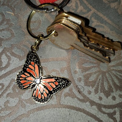 Monarch Butterfly Keychain, Butterfly Keyring, Metal Butterfly Keychain ...
