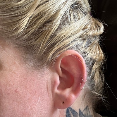 14k Solid Gold Hoops. 18k Solid Gold Hoops. Thin Solid YELLOW Gold ...