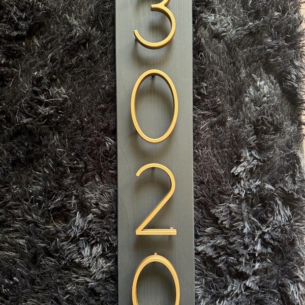 Gold House Number Sign, Vertical Address Plaque, New Home Gift ...