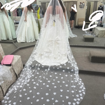 Flowers New Bridal Veil, Floral Wedding Veil, Veil With Flowers, Royal ...