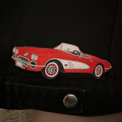 Red CAR CONVERTIBLE PATCH Iron-on Embroidered Applique Automobile ...