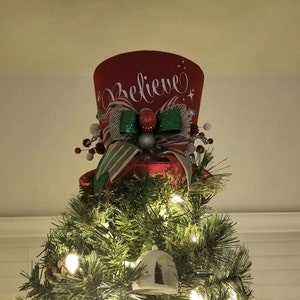 Believe Christmas Tree Topper top Hat Tree Topper Christmas | Etsy