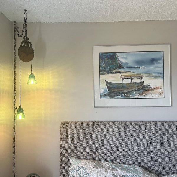 Antique Farmhouse Ice Tong With Glass Insulator Pendant Light - Etsy