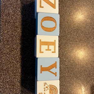 Personalized Wood Name Blocks, Alphabet Baby Custom Letters Wooden Toy ...