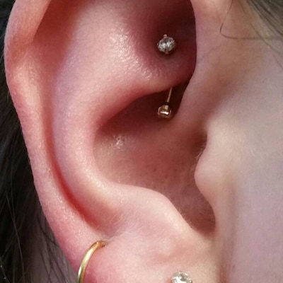 Golden Rook Piercing Internally Threaded Curved Barbell..16g..8mm - Etsy