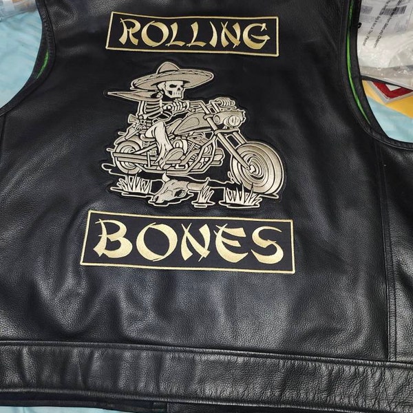 14" Custom Rocker Patch , Motorcycle Patches for Jackets , Iron on or ...