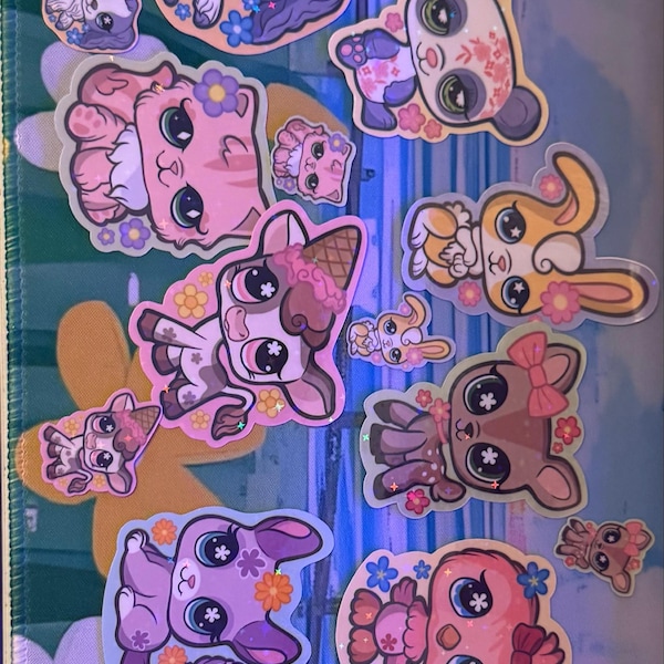 LPS Holographic Sticker | Waterproof Vinyl Laptop Decals | Pet Cat Dog ...