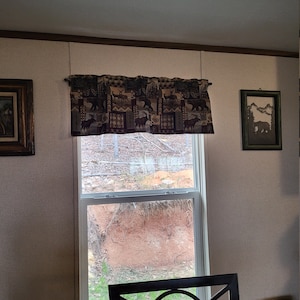 Moose Tapestry Valance. Rustic Cabin Decor Cabin Curtain Log | Etsy
