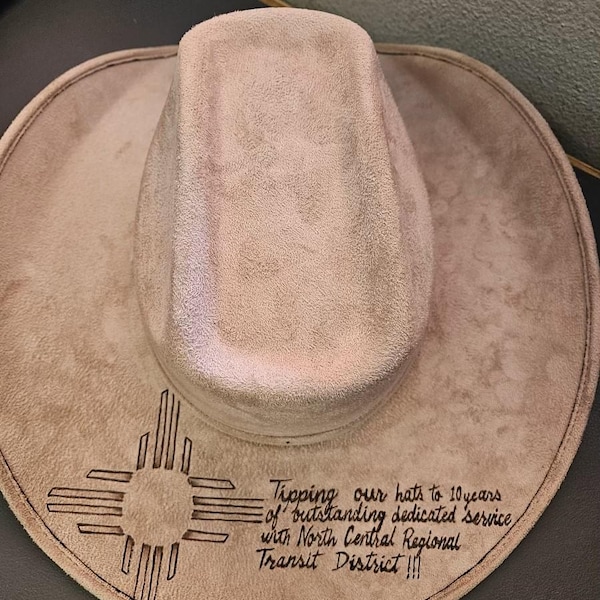 Suede Khaki Color Fedora Hat, Ready for Personalized Hand Burn, Layered ...