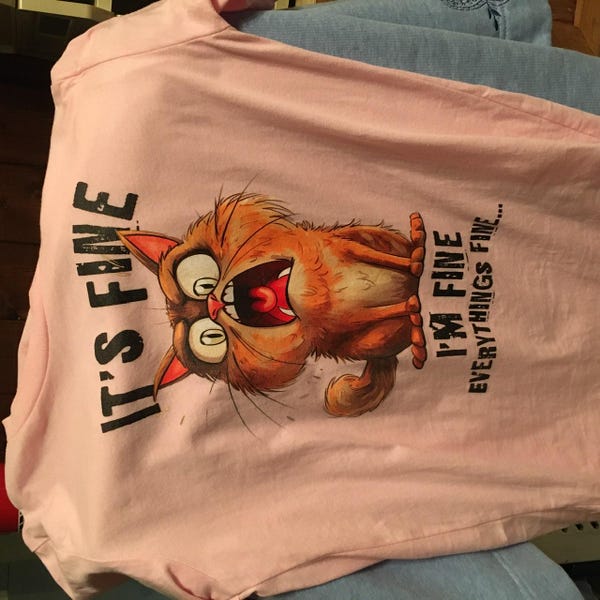 Funny Angry Stressed Out Cat Digital Art - Cute Cartoon Cat Design for ...