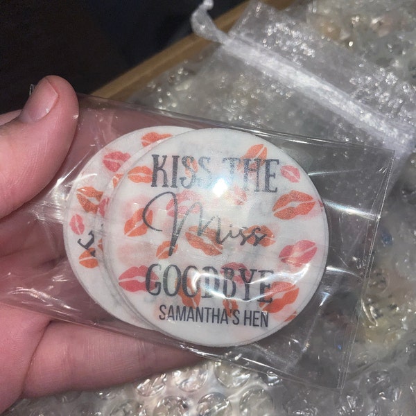 Personalised Kiss the Miss Edible Drink Toppers (1 Sheet) - Etsy UK