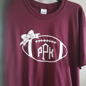 Football Monogram Shirt Short Sleeve Personalized Tee 20 Tee - Etsy