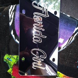 Custom can Do Any Name Mirror Laser License Plate - Etsy