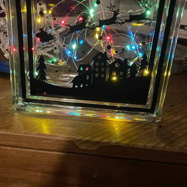 8 Christmas Block Svg Files Glass Block Cut File Bundle Savings Deer Santa Reindeer