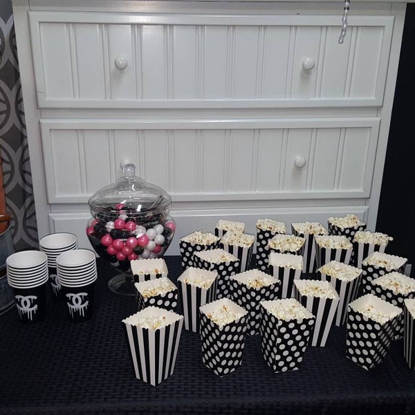 Black Popcorn Boxes (36 Pack) - Miniature Popcorn Cartons, Candy Buffet ...