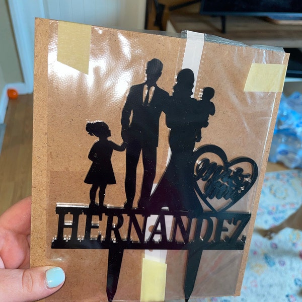 Family Cake Topper With Kids, Wedding Cake Topper, Couple Cake Topper ...