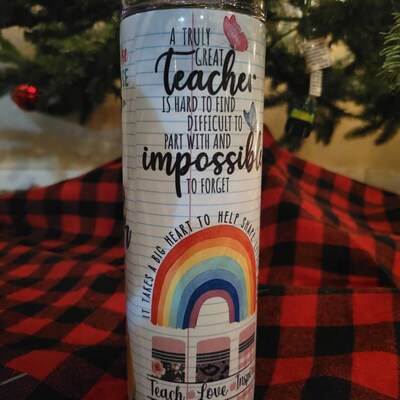Teacher Tumbler Sublimation Design 20 Oz Skinny Tumbler - Etsy