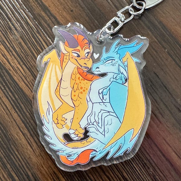 Qibli and Winter [ Wings of Fire WOF Sandwing Icewing Arylic Charm ] - Etsy