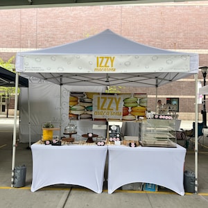 TWO Personalized Tent Banners, Front 1x9 and Back 3x8 Signs That Fit ...