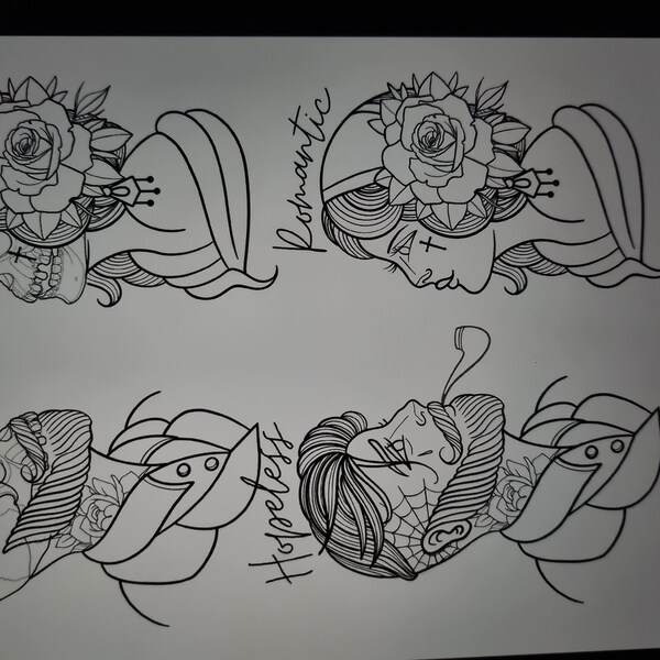 15 Ornamental/insect Dagger Tattoo Stamps for Procreate - Etsy