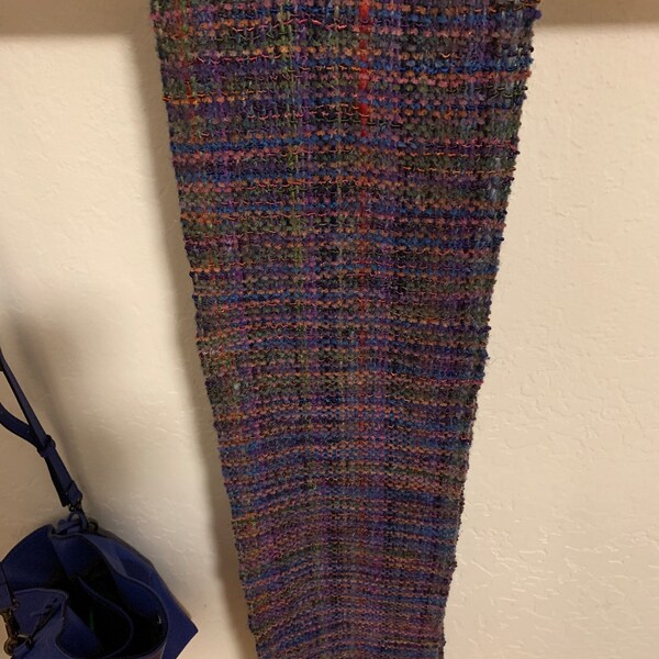 RUANA Triangular Handwoven Loop Mohair, Jewel Colors Ruby, Amethyst ...