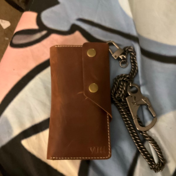 Men's Personalized Leather Long Biker Wallet With Chain, Chain Wallet ...