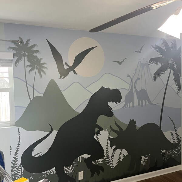 New Mountains Wallpaper for Girl Room Removable, Green Forest Wall ...