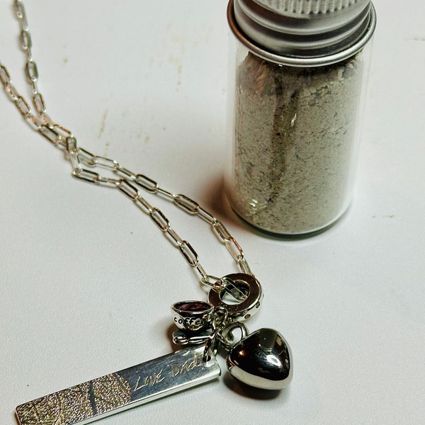 Cremation Ash Tiny Heart Urn, Stainless Keepsake Ash Holder Necklace ...