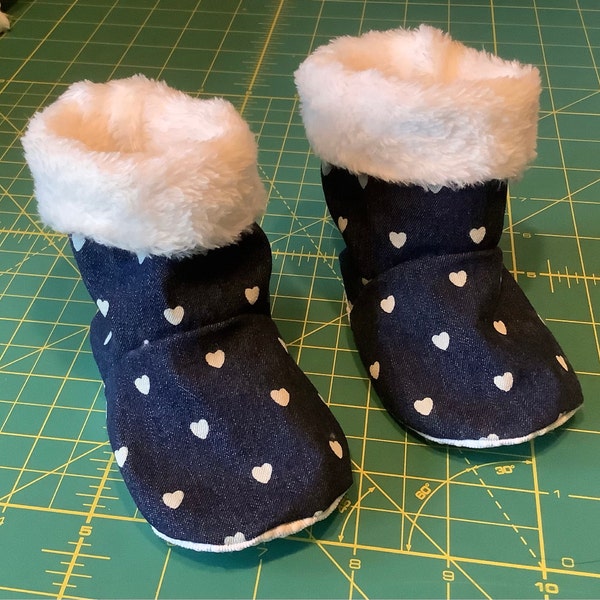 Baby Boots Sewing Pattern | Lined Soft Slippers, PDF Tutorial (digital ...