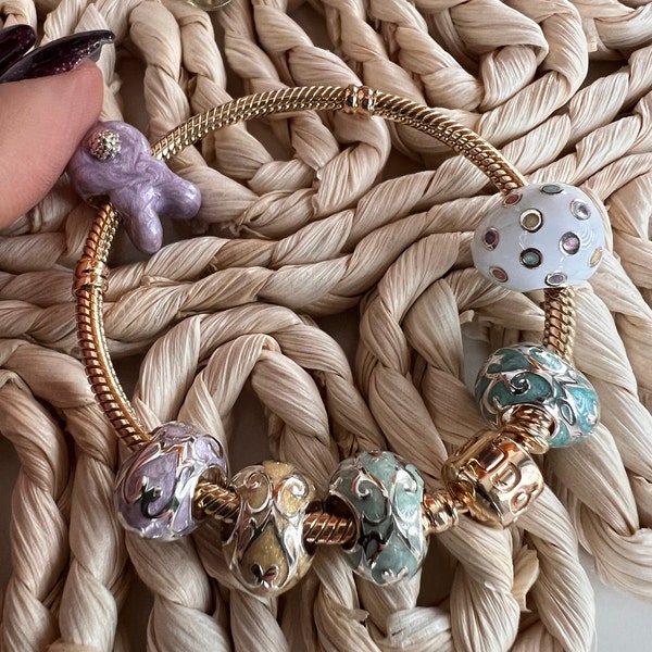 Christmas Tangled String of Lights Bead Charm Multicolored Enamel 925 ...