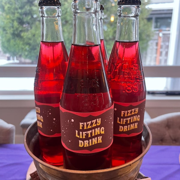 Fizzy Lifting Drink Labels for Water Bottles & Soda Cans Charlie and ...