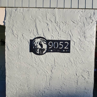 Personalized Waves Metal Address Sign House Number Hanging - Etsy