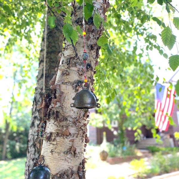 Rusty Vintage Bell, Rusty Bell, Vintage Cow Bell, Beaded String Bell ...