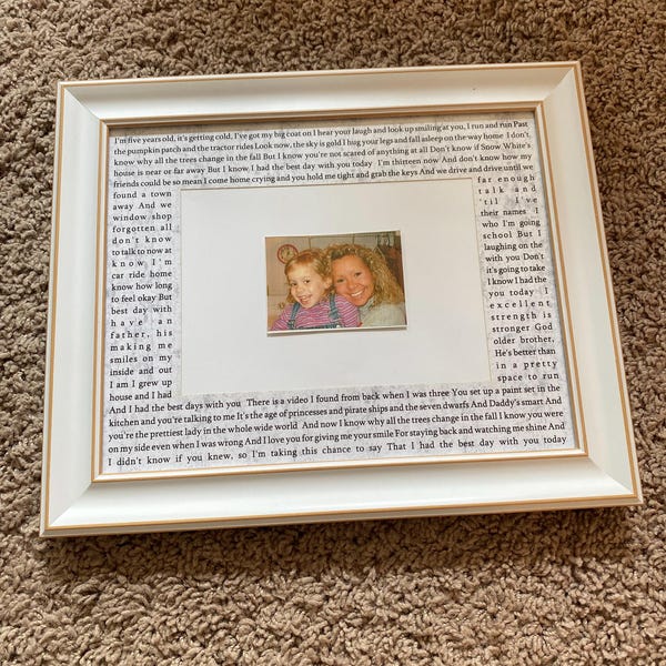 Personalized Wedding Song Lyrics Frame, First Dance Gift, Custom ...