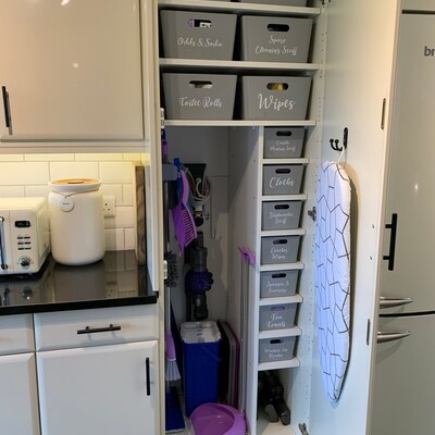 Personalised Storage Boxes, Cleaning Cupboard Organisation, Cleaning ...
