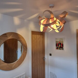 Hand Crafted Oak Pendant Ceiling Light - Etsy UK