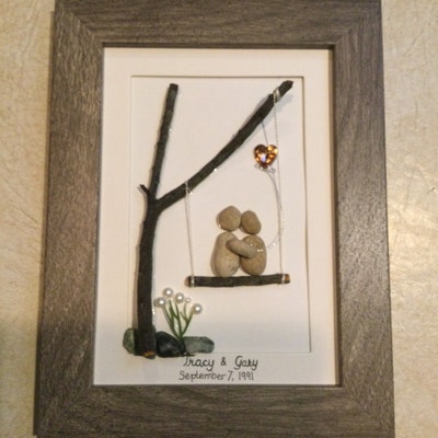 Personalized 30th Anniversary Pebble Art, Pebble Art Family, Pearl ...