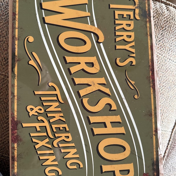 Personalised Workshop Sign Metal Wall Door Decor Accessory, Garage ...