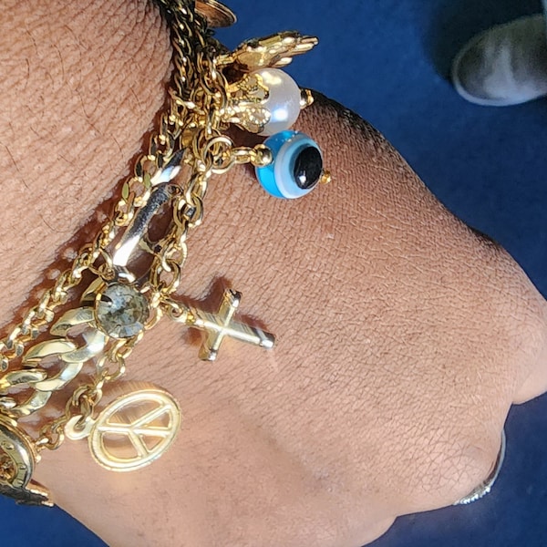 18k Gold Filled Luck Charms Bracelet Protection, Good Luck, Money ...