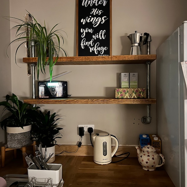 Industrial Gas Pipe Corner Shelving Unit With Built-in Desk Space ...