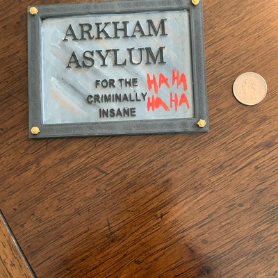 Arkham Asylum 3D Printed Sign various Villain Options - Etsy UK