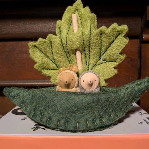 Toy Boat With a Leaf Sail, Wool Felt Canoe, Waldorf Toy - Etsy