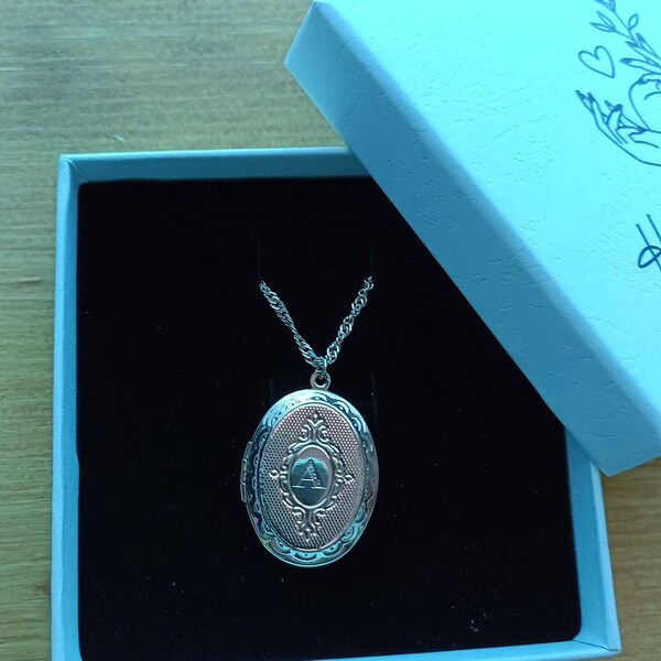 Buy Custom Initial Locket Necklace, Birth Flower Medallion Necklace ...
