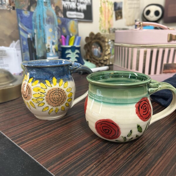 Ocean Blue Splash Pottery Pour Over: Elevate Your Coffee Game! - Etsy