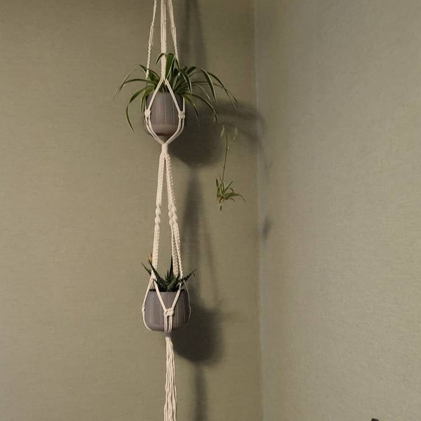 Macrame Cotton Plant Pot Hanger Net, Indoor Plant Hanging Basket ...