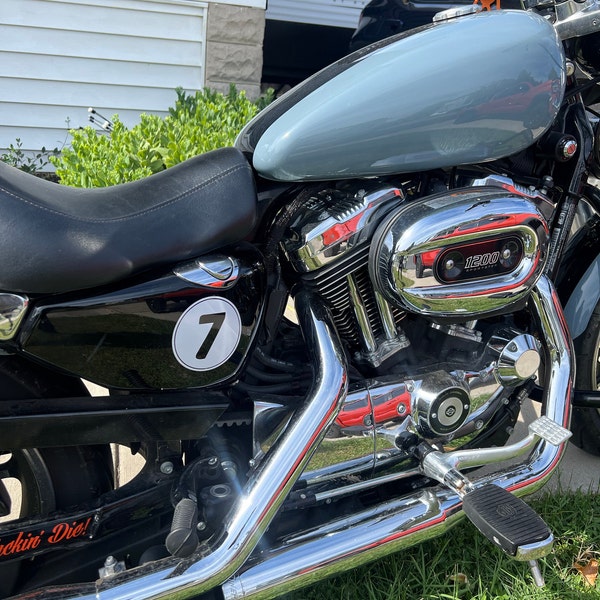 Custom Made Motorcycle Tank Number Decal Sticker Cafe Racer Choose ...