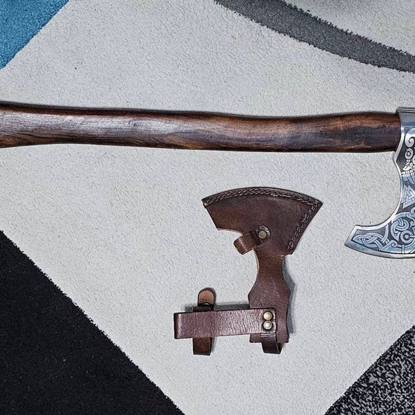 Wikinger Messer mit scharfer Klinge und mehrfarbigem Griff 23cm mit ...