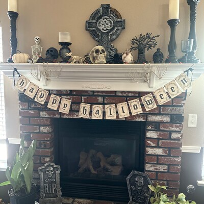 Halloween Banner Vintage Halloween Decor Retro Halloween - Etsy