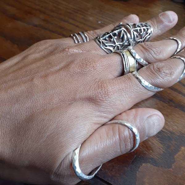 Armor Full Finger Ring Shield Ring Sterling Silver Armor Ring Knuckle ...